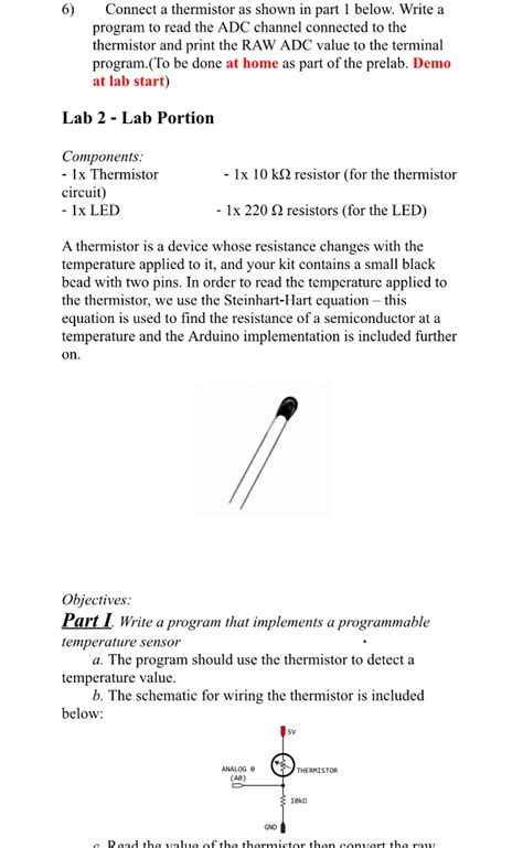 Solved 6 Connect A Thermistor As Shown In Part 1 Below