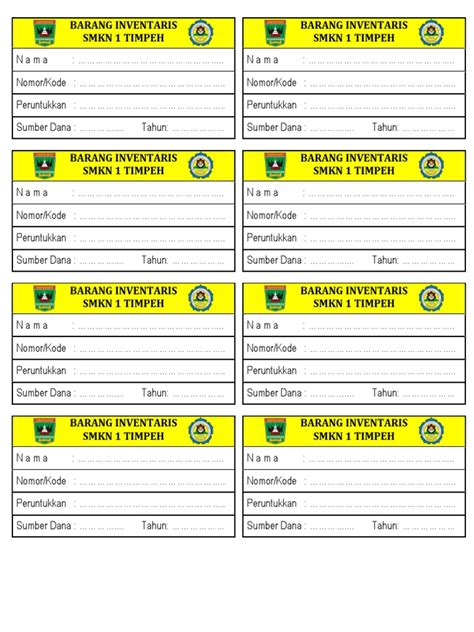Stiker Inventaris Barang Smkn 1 Timpeh Pdf