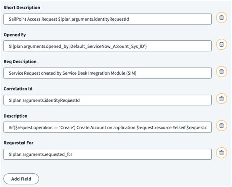 Linking With Sailpoint Service Catalog