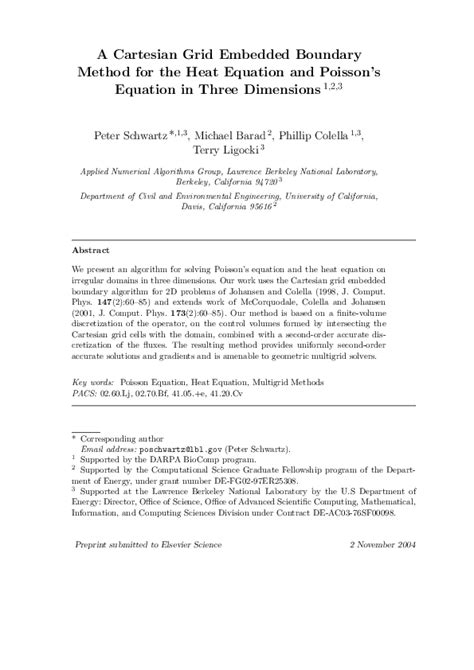 Pdf A Cartesian Grid Embedded Boundary Method For The Heat Equation