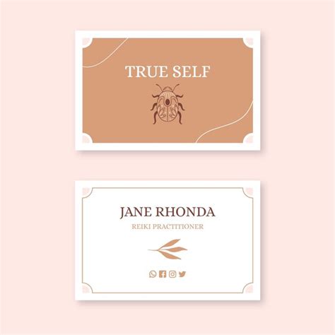 손으로 그린 Boho 명함 무료 벡터