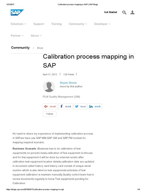 Calibration Process Mapping In Sap Sap Blogs Pdf Calibration Information Technology