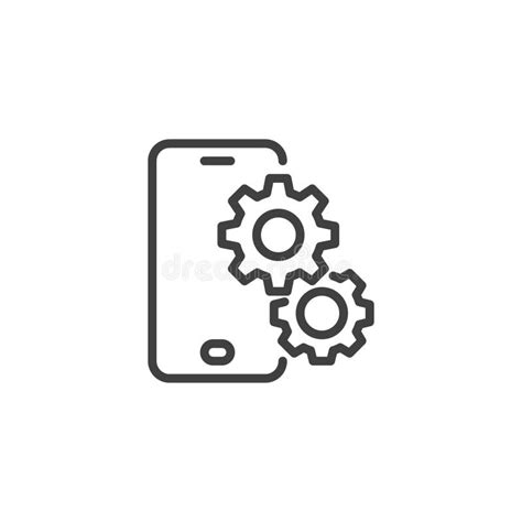 Mobile App Development Line Icon Stock Vector Illustration Of Editable Technology 307082424