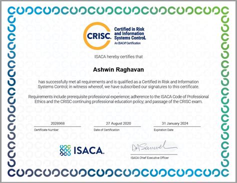 Ashwin Raghavan On Linkedin Crisc Isaca Riskmanagement Grc
