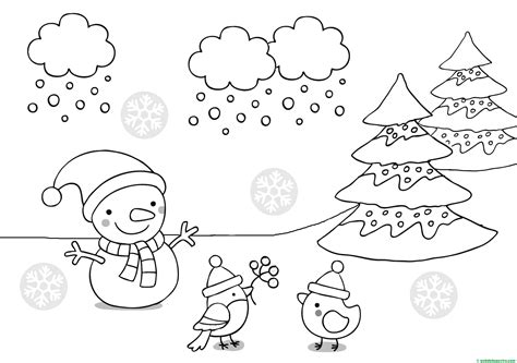 Dibujo Para Colorear Del Invierno Web Del Maestro