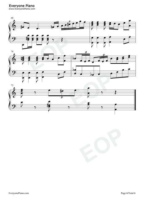 卡门 哈巴涅拉舞曲 好听较完美版 爱情是一只自由的鸟儿五线谱预览6 钢琴谱文件（五线谱、双手简谱、数字谱、midi、pdf）免费下载