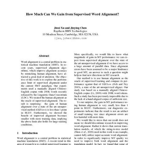 How Much Can We Gain From Supervised Word Alignment Acl Anthology