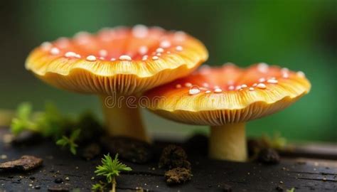 Oysterling Crepidotus Variabilis Fungi On Wooden Surface Nature