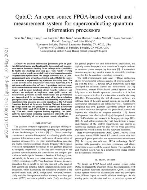 Qubic An Open Source Fpga Based Control And Measurement System For Superconducting Quantum