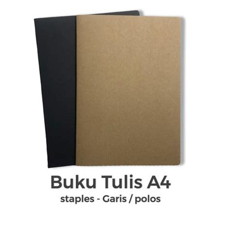 Jual Buku Tulis A4 Notebook Blank Polos Sketsa Custom Kraft Coklat Isi Garis Kota
