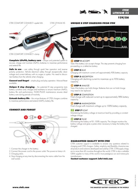 CTEK Lithium XS V A Battery Charger Safari