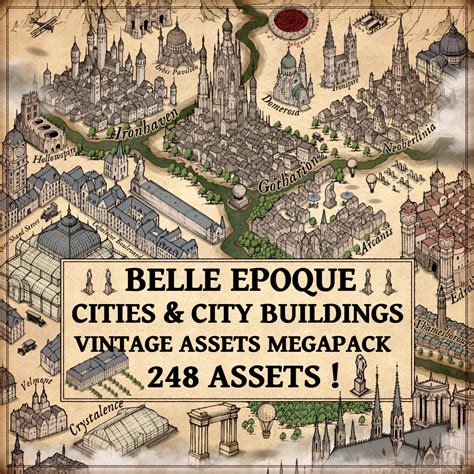 Belle Epoque Cities City Buildings Fantasy Map Assets Pack