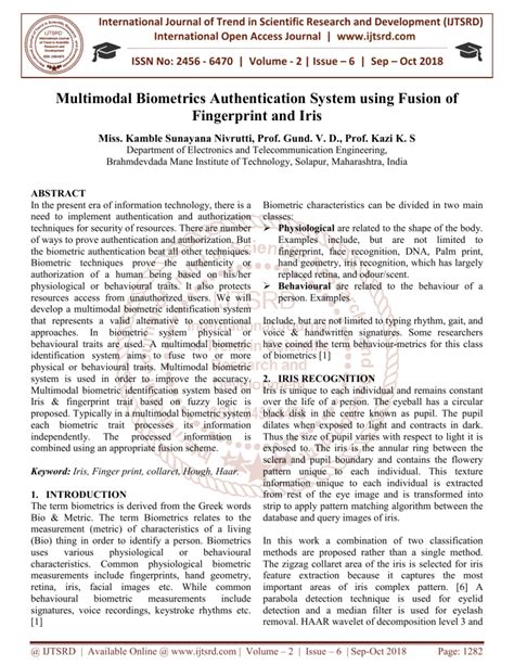 Multimodal Biometrics Fingerprint And Iris Fusion Authentication