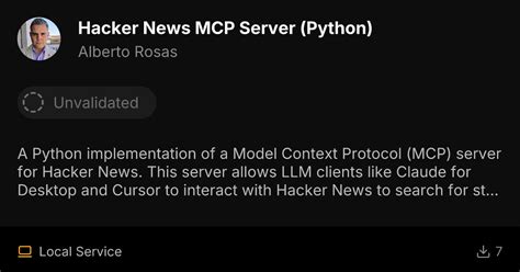 hacker news mcp server python mc · lobehub