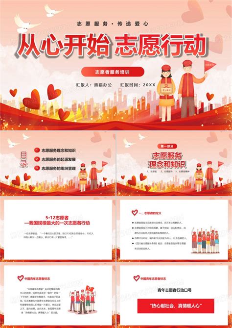 从心开始志愿行动志愿者培训ppt模板下载熊猫办公