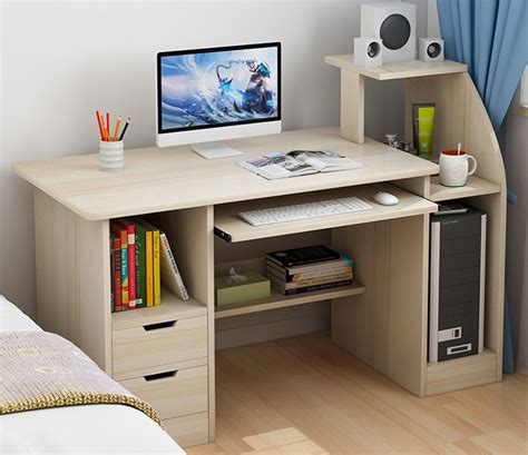 100cm Multi Functional Computer Table With CPU Rack Home Office Desk With Shelves And Drawers