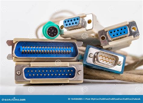 Old Computer Cables Used To Connect Peripheral Devices Plugs And Old Computer Cables Used To Connect Peripheral Devices Plugs And
