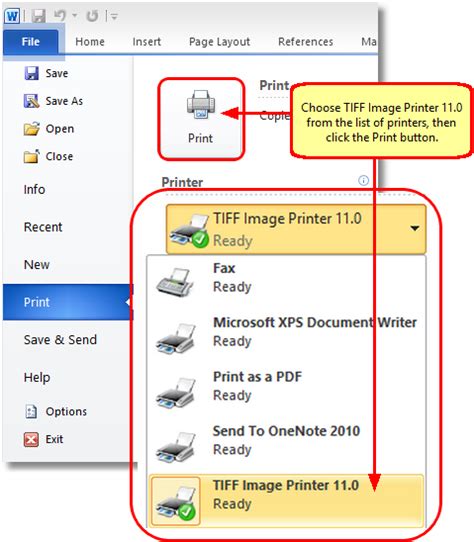 Convert WORD To TIFF Print To TIFF From Word With TIFF Image Printer