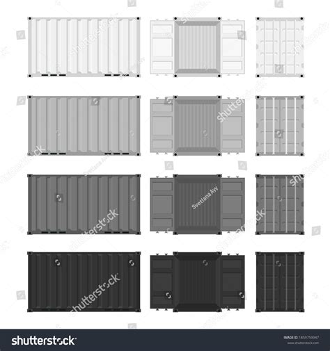 Set Steel Containers Transportation Flat Style Stock Vector Royalty Free 1859759947