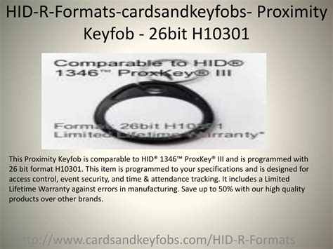 Hid R Formats Cardsandkeyfobs Proximity Keyfob 26bit H10301 Ppt