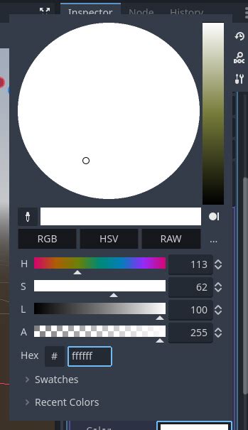 The Color Picker Should Display An Hsv Rectangle By Default Issue Godotengine Godot