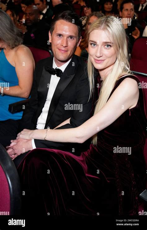 Kristian Rasmussen From Left And Elizabeth Debicki At The 75th Emmy