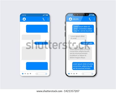 Mobile Ui Kit Messenger Chat App Stock Vector Royalty Free Shutterstock