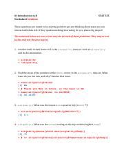 Exploring Data In R Worksheet Solutions Course Hero