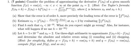 Solved 1 7 Points Consider The Problem Of Approximating