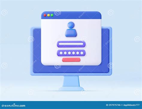 Computer And Account Login And Password Stock Vector Illustration Of