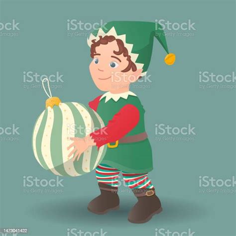 귀여운 크리스마스 요정이 거품을 들고 있습니다 산타의 도우미 벡터 그림입니다 스크랩북 카드 포스터 및 초대장에 대한 계절 인사말 계절에 대한 스톡 벡터 아트 및 기타 이미지