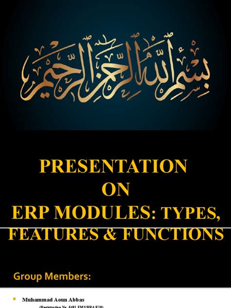 Erp Modules Types Features And Functions Pdf Enterprise Resource Planning Customer