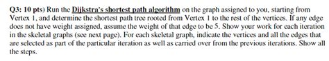 solved q3 10 pts run the dijkstra s shortest path