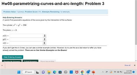 solved hw08 parametrizing curves and arc length problem 3