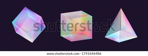 Cube Rectangular Cuboid Pyramid Prism Neon Stock Vector Royalty Free 1741646486 Shutterstock
