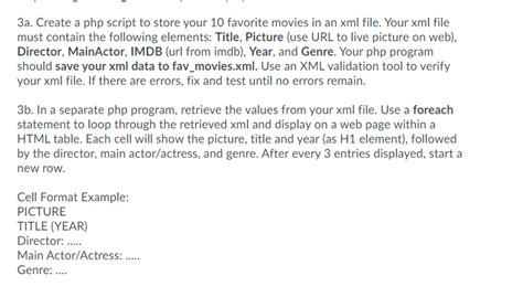 3a create a php script to store your 10 favorite