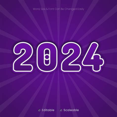 Premium Vector Vector Editable 2024 Text Effect Design