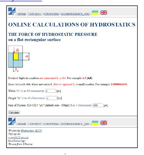 Figure 1 From Analysis Of Calculation Options Of Hydrostatic Pressure By The K123 Method