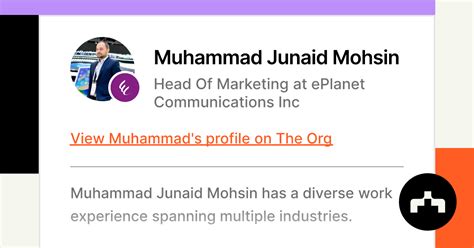 Muhammad Junaid Mohsin Head Of Marketing At Eplanet Communications