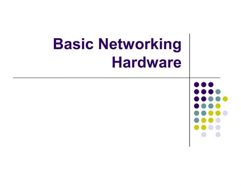 Basic Networking Hardware Pdf Computer Networking Computing