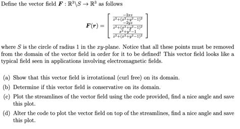 solved define the vector field f r3 s r3 as follows
