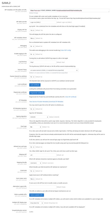 Cool Solution Install Moodle SAML Authentication Cool Solutions Univention Help