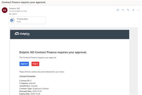 Email Approval — Dolphin 365 Help 5 0 Documentation