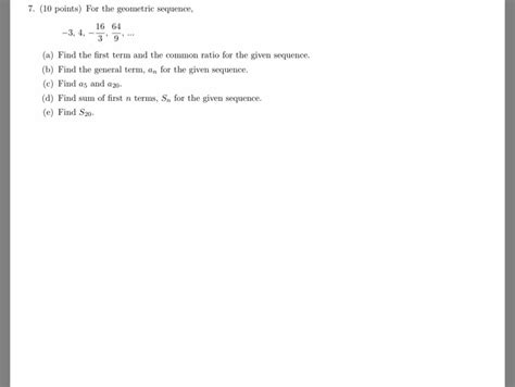 Solved For The Geometric Sequence 3 4 163 649