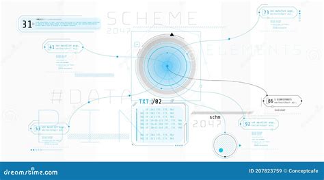 Composition Of Computer Hud Interface With Code Architecture Stock