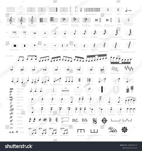 Collection Musical Symbols Notes Musical Notation Stock Vector Royalty Free 2260786173