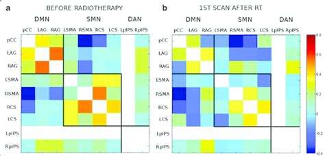 Cross Correlation Matrices Showing The Interaction Across 9 Functional Download Scientific