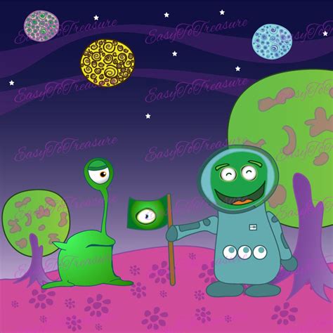 Digital Download Clipart Crazy Alien World Jpeg And Png Files Etsy