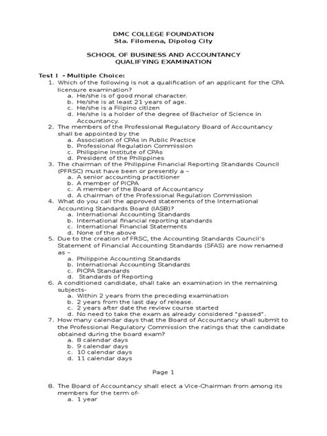 Qualifying Exam 1 Pdf Deferral Debits And Credits