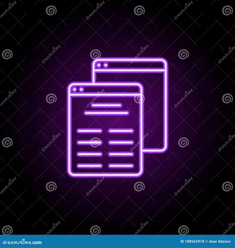 Distributed Ledger Icon Elements Of Bitcoin Blockchain In Neon Style Icons Stock Illustration